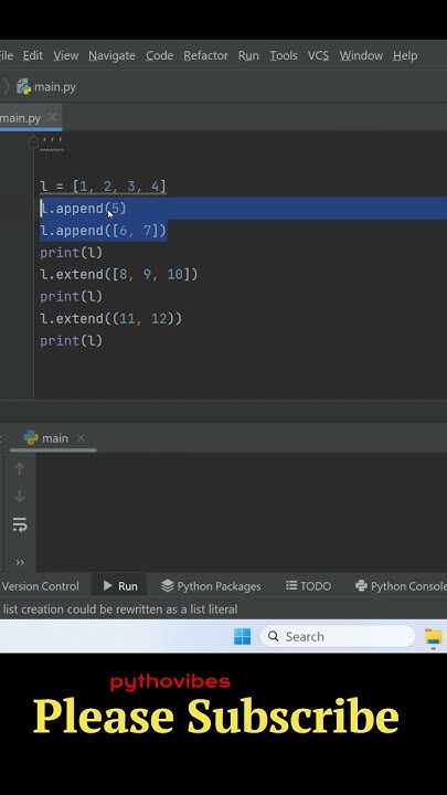 Append Vs Extend In Python Pythonic Pythonvibes Pythonvibes Pythonvibes Shorts 