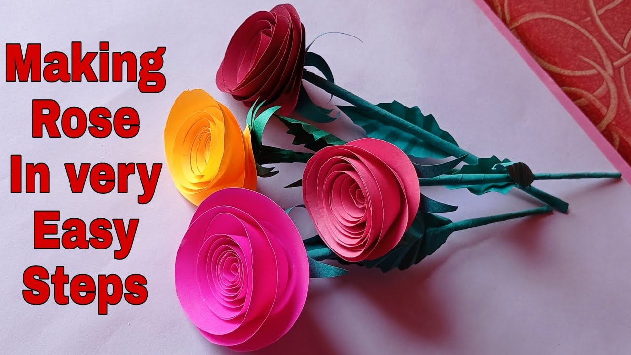 How To Make Rose In Easy Steps Paper Rose Paper Craft Paper Flower how-to-make-rose-in-easy-steps-paper-rose-paper-craft-paper-flower