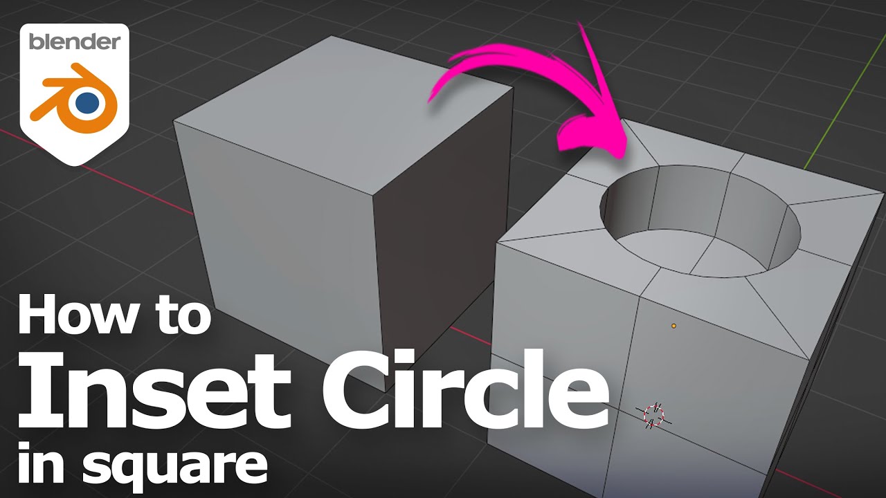 Blender How to inset circle in square - YouTube