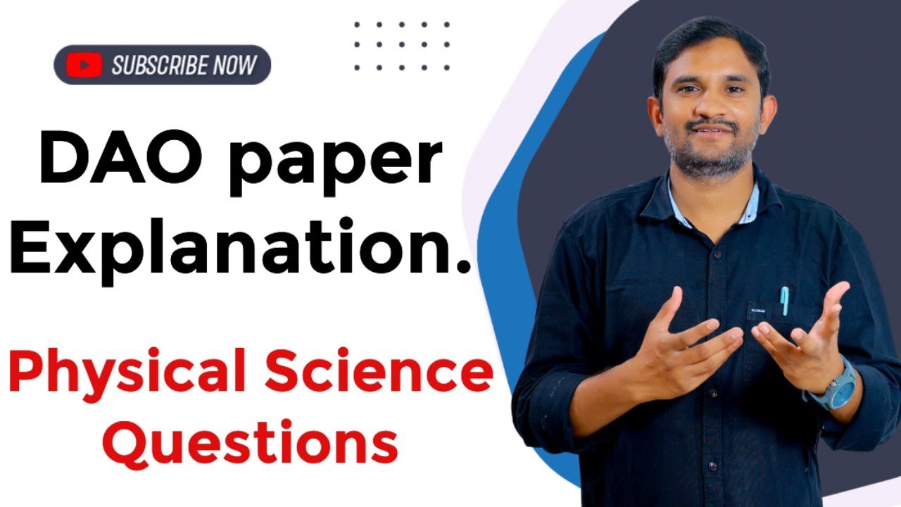 Today's DAO paper explanation|Physical science questions by Allam Sai ...