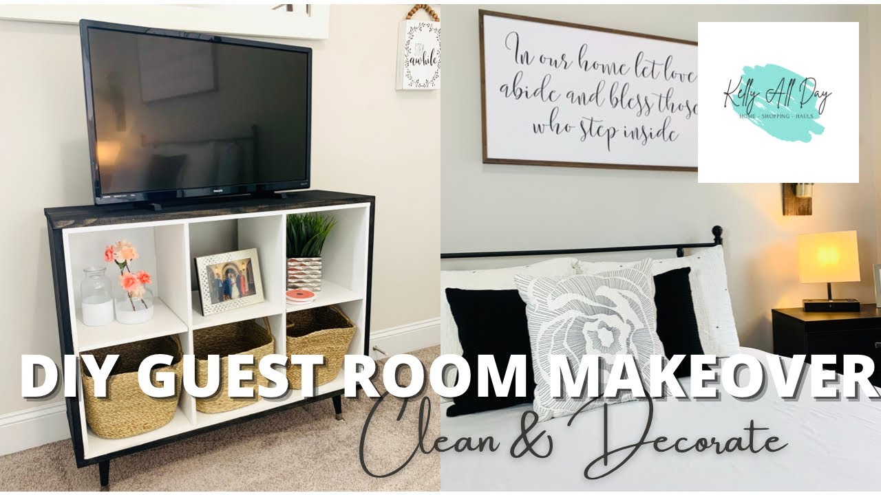 DIY GUEST ROOM MAKEOVER, DECORATE WITH ME, FURNITURE DIY, CUBE STORAGE ...