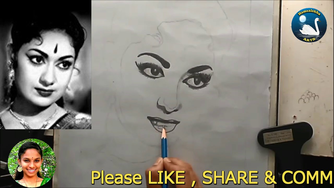 How to draw Mahanati savitri pencil drawing/ Actress mahanati savitri ...