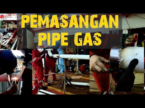 how pipe fitter fit up pipe spool using basic tool at work barge vessel ...