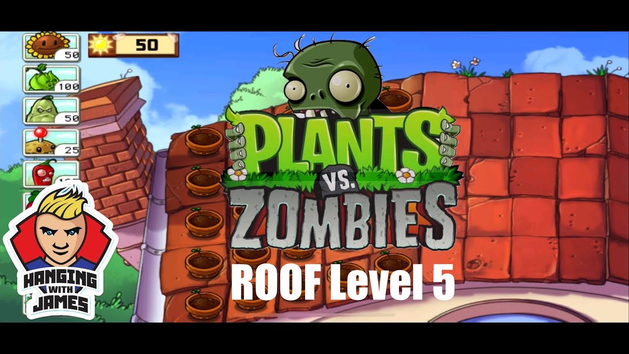 PVZ Roof Level 5 | Plants VS Zombies Gameplay #pvz - YouTube