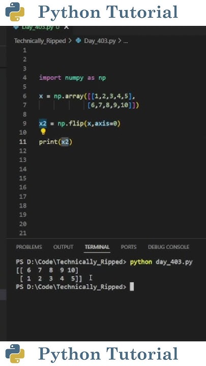How To Flip 2d Numpy Arrays Python Tutorial Youtube 