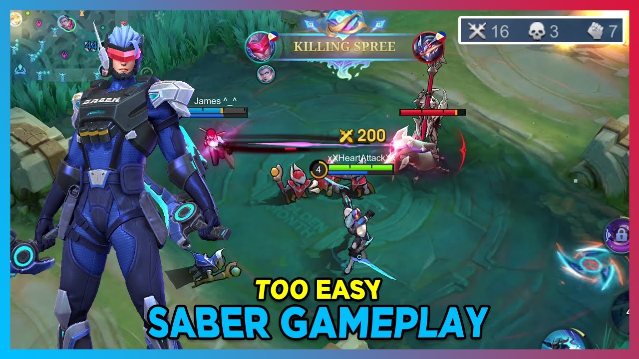 SABER MOBILE LEGENDS GAMEPLAY - YouTube