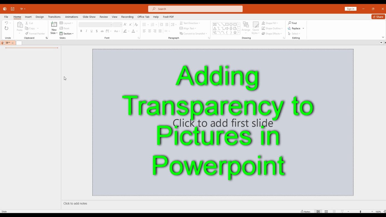 Adding transparency to pictures in MS power point - YouTube