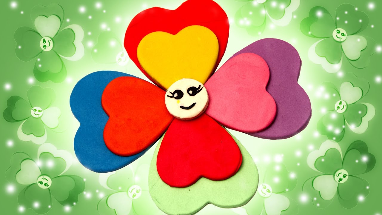 Play Doh Colored Flower Kids DIY #fleur colorée en pâte à modeler - YouTube