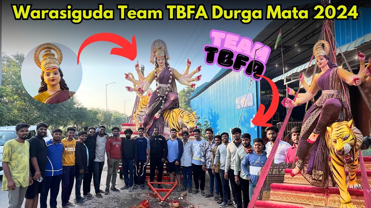 Grand Entry💥| Biggest Durga Mata 2024 | TBFA Association Warasiguda | Vijay Manvi Art's | - YouTube