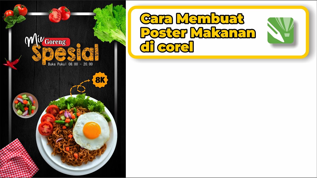 Cara bikin poster makanan di coreldraw - YouTube