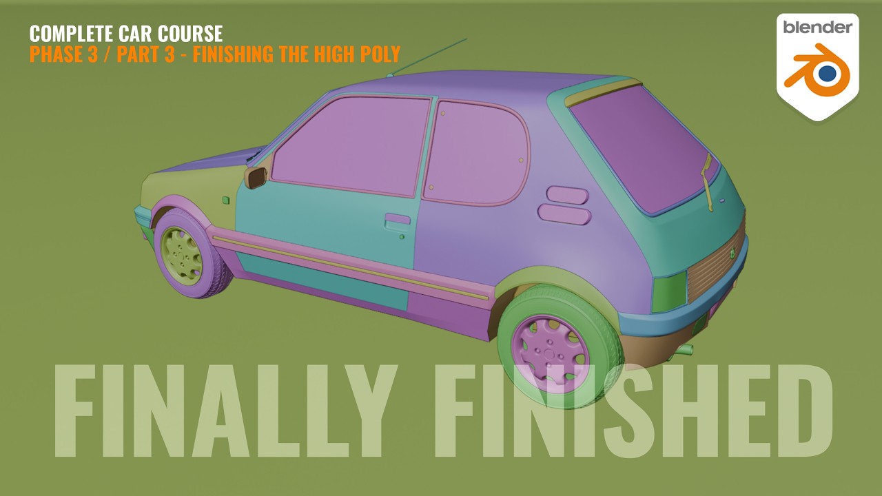 Complete Low Poly Car Tutorial - Part 16 - Finishing The High Poly. One Step From Game Ready ...