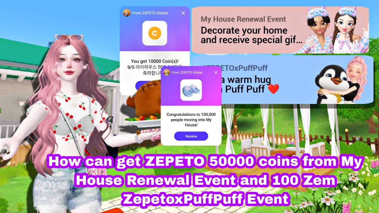 [Free Coin event] ZEPETO 50000 coins from My House Renewal Event & 100 ...