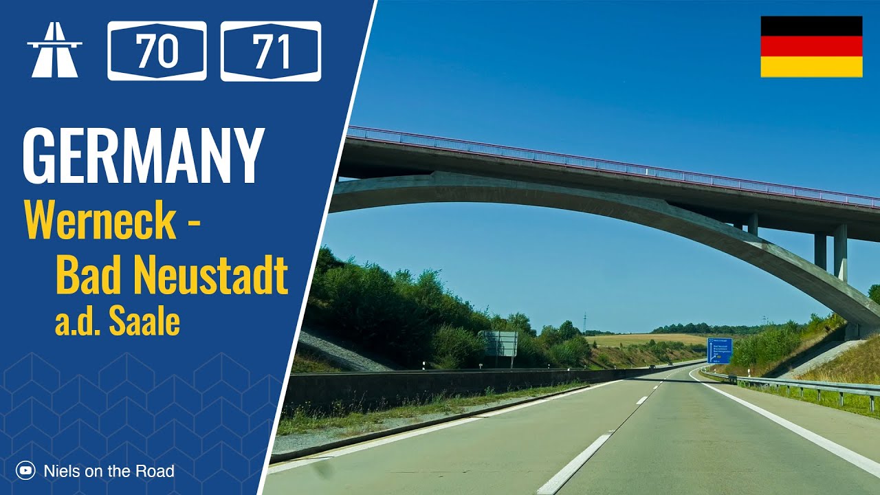 Driving in Germany: Autobahn A70 E48 & A71 from Werneck to Bad Neustadt ...
