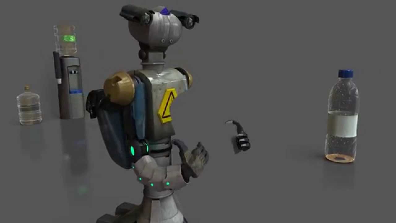 Robot janitor v2- cg only comp test - YouTube