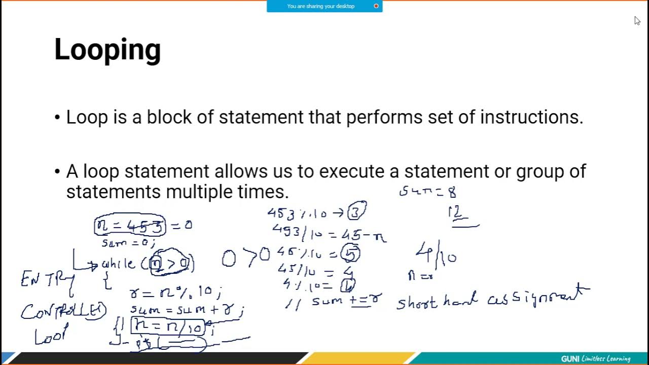 For Loop & While loop, sum of digits of given number, finding odd, even ...