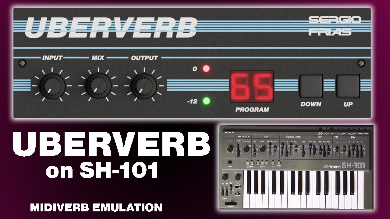 UBERVERB (midiverb 1 emulation) sound test - YouTube