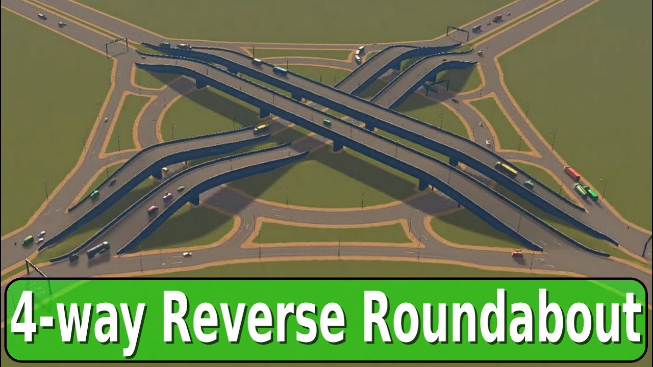 Reverse Roundabout Intersection - YouTube