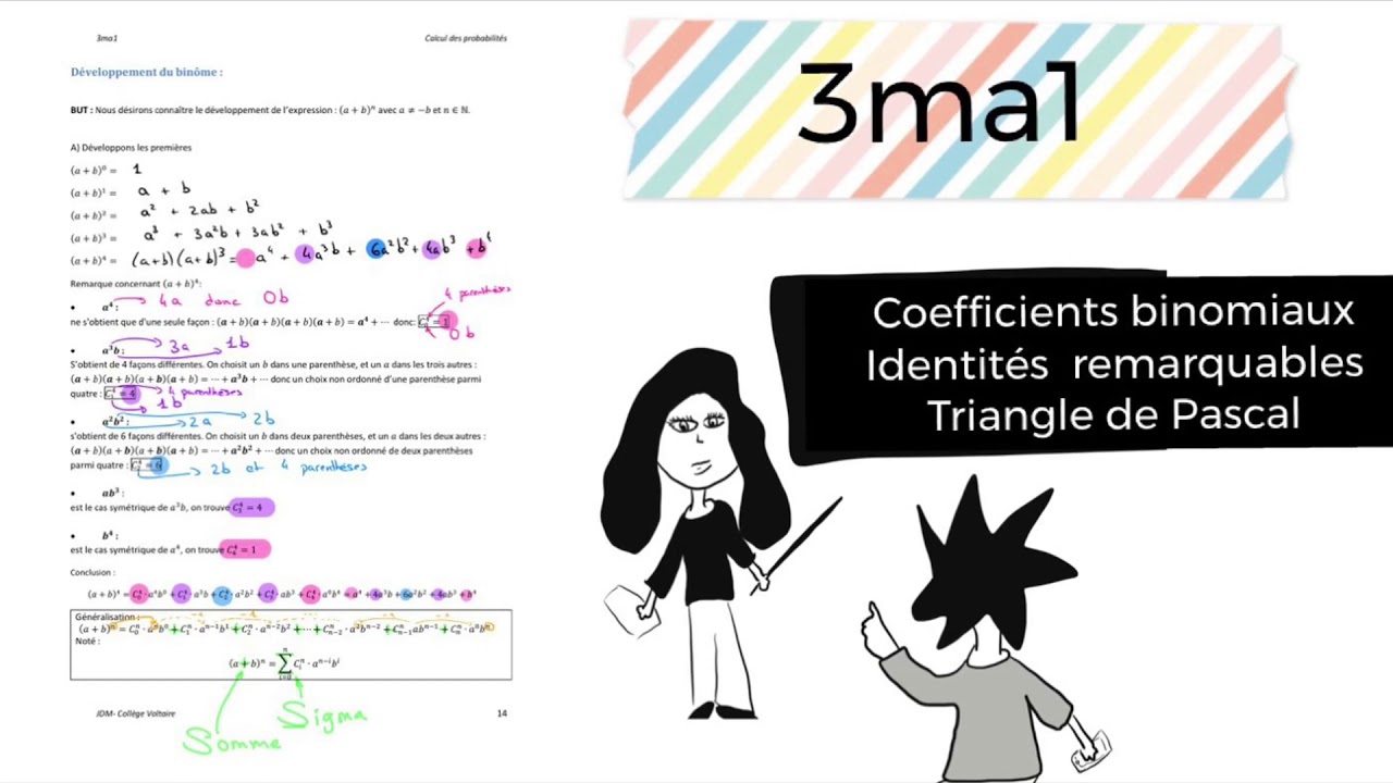 Coefficients binomiaux et triangle de Pascal - YouTube