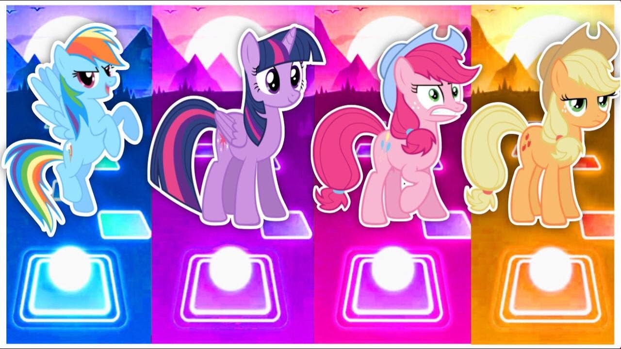 Rainbow Dash - Little pony - Applejack - Derpy Hooves Song TilesHop EDM ...