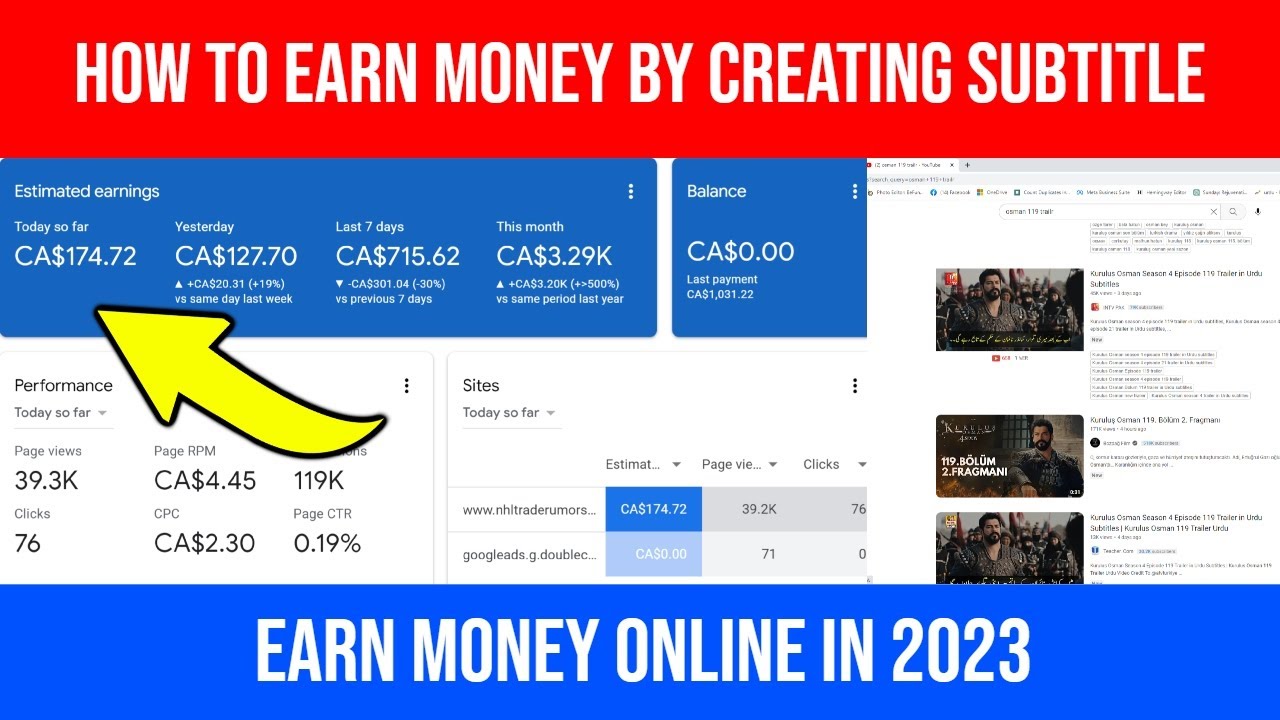 earn money online | how to earn money by creating subtitle - YouTube