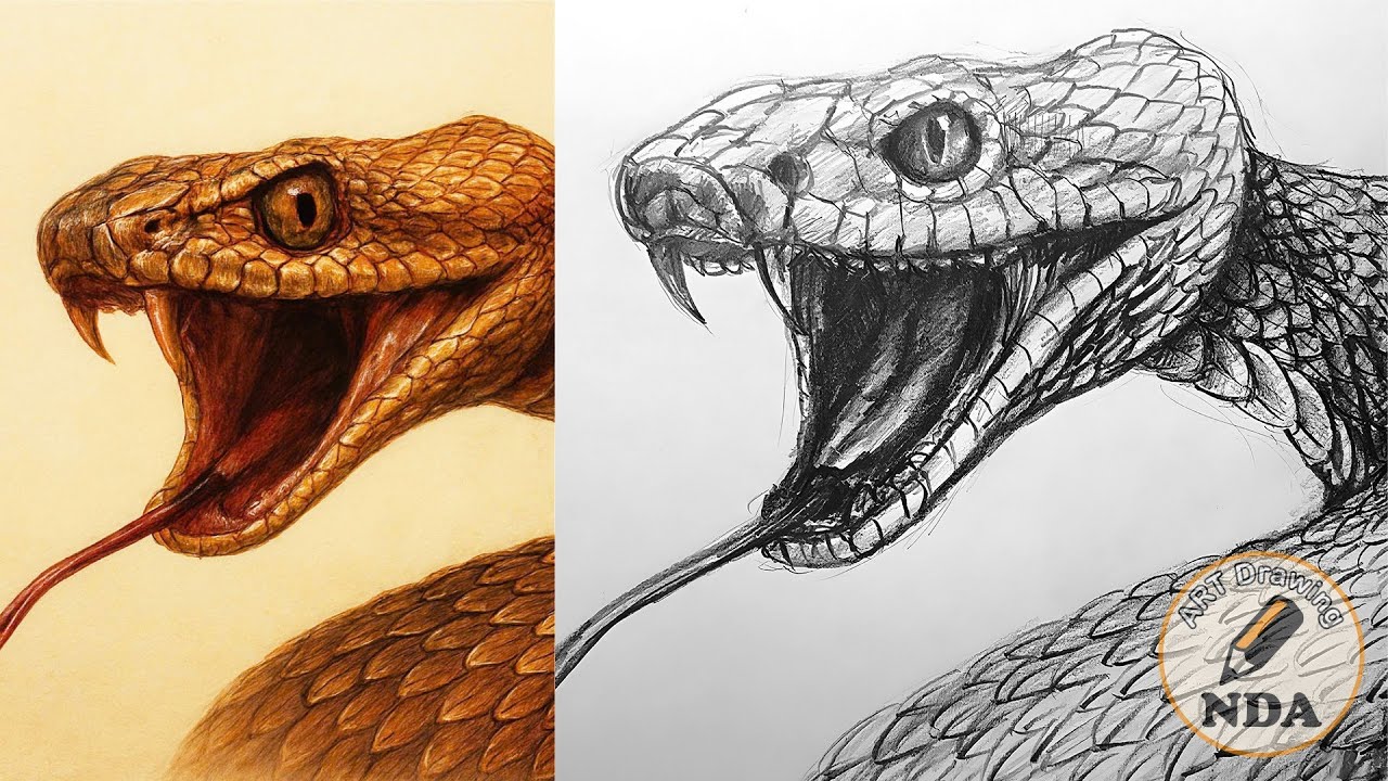 HOW TO DRAW A SNAKE DRAWING - PENCIL DRAWING - YouTube