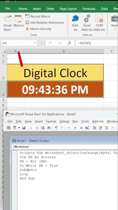How to create digital clock in excel 🏅 #exceltricks #developer #learn - YouTube