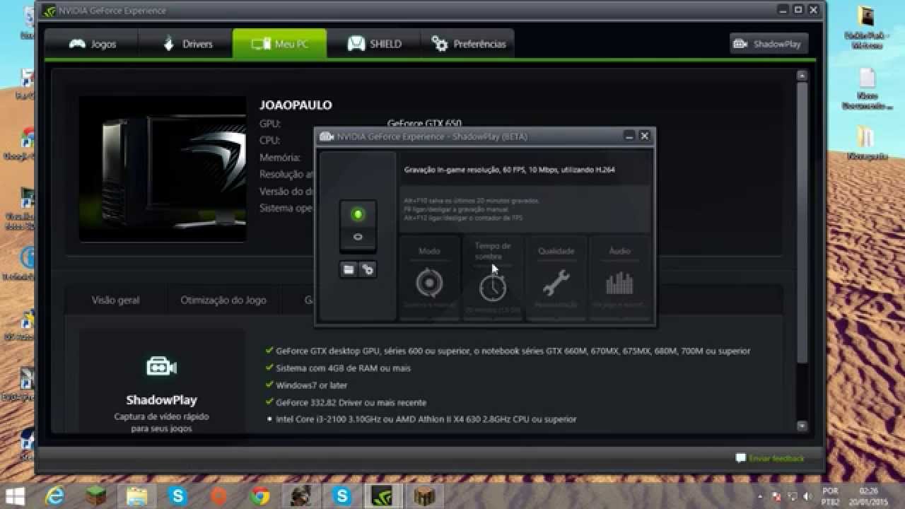 NVIDIA Geforce ShadowPlay [ Como gravar qualquer jogo] - YouTube