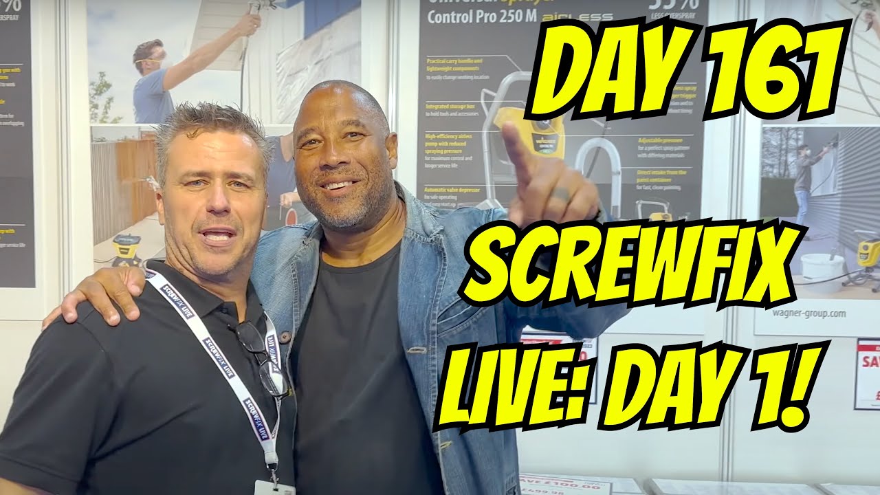 DAY 161: SCREWFIX LIVE: DAY 1 - PAINT SPRAYING WITH JOHN BARNES AND THE ...