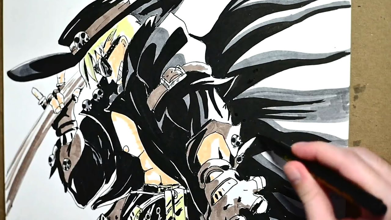 Guilty Gear Johnny Timelapse Speed Drawing and Inking Full Process 10x ...