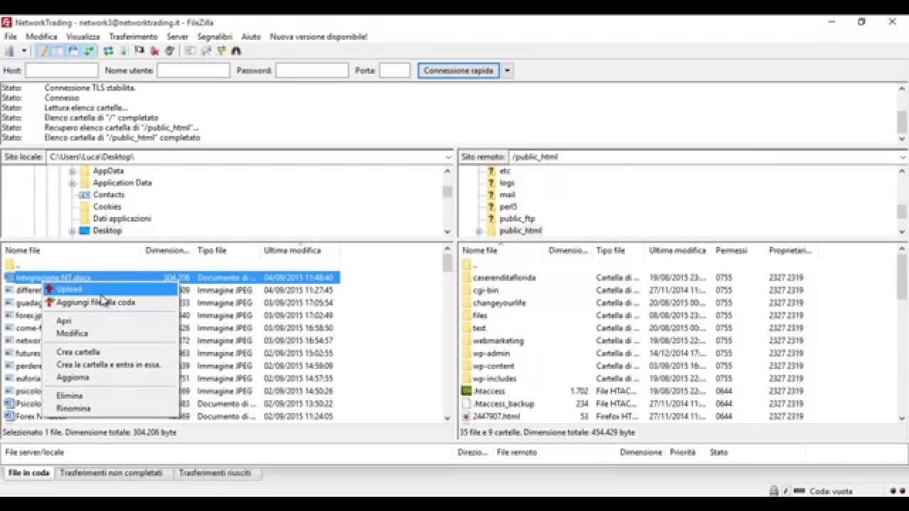 Guida configurare Filezilla - YouTube