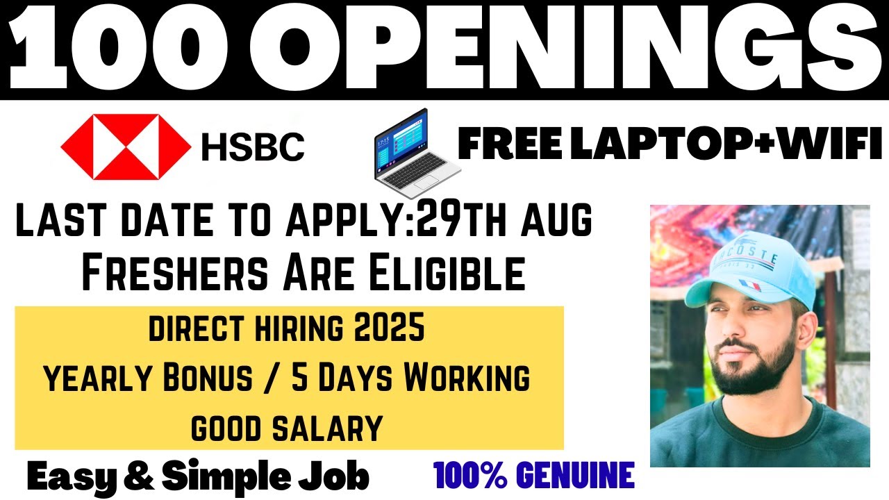 🏦 HSBC Bank Mega Hiring 2025 | 100+ Openings 🔥 | Freshers & Students ...