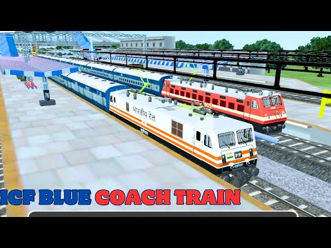 Two ICF BLUE COACH TRAIN RUNNING SAME SPEED || BOTH ICF BLUE TRAIN RUN ...