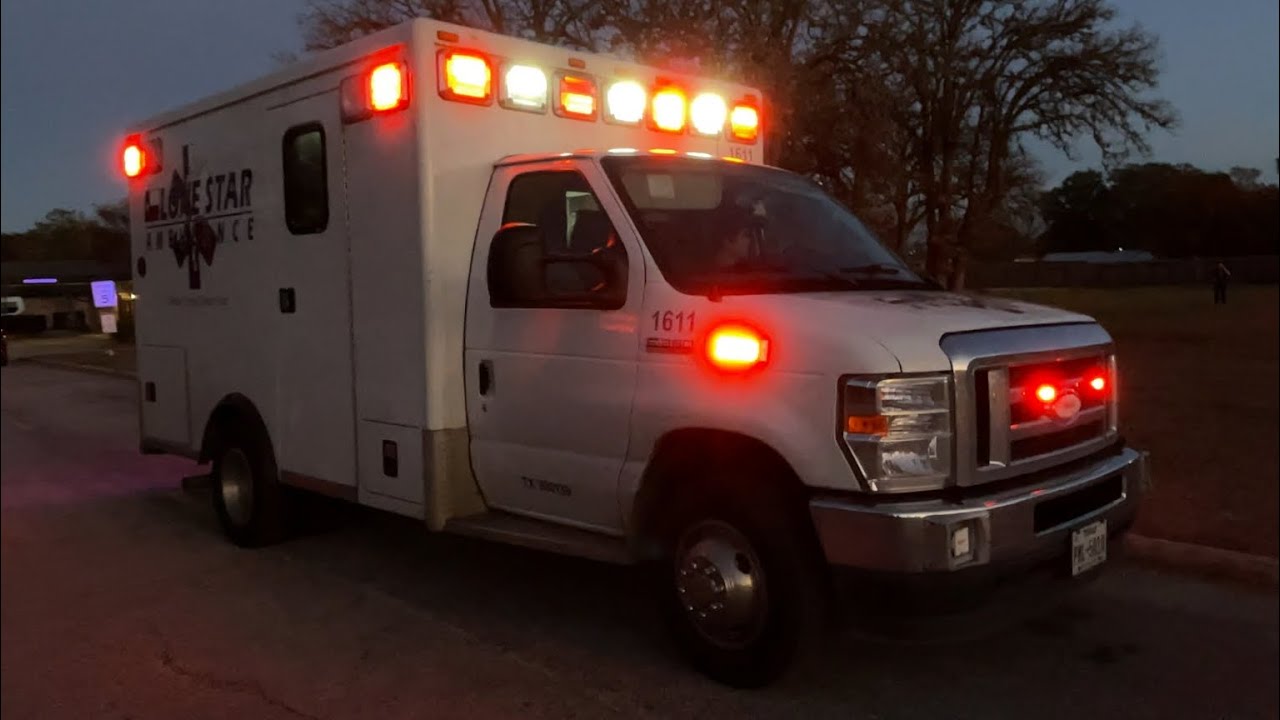 Lone Star EMS Ambulance Full Walk Around With Lights - YouTube