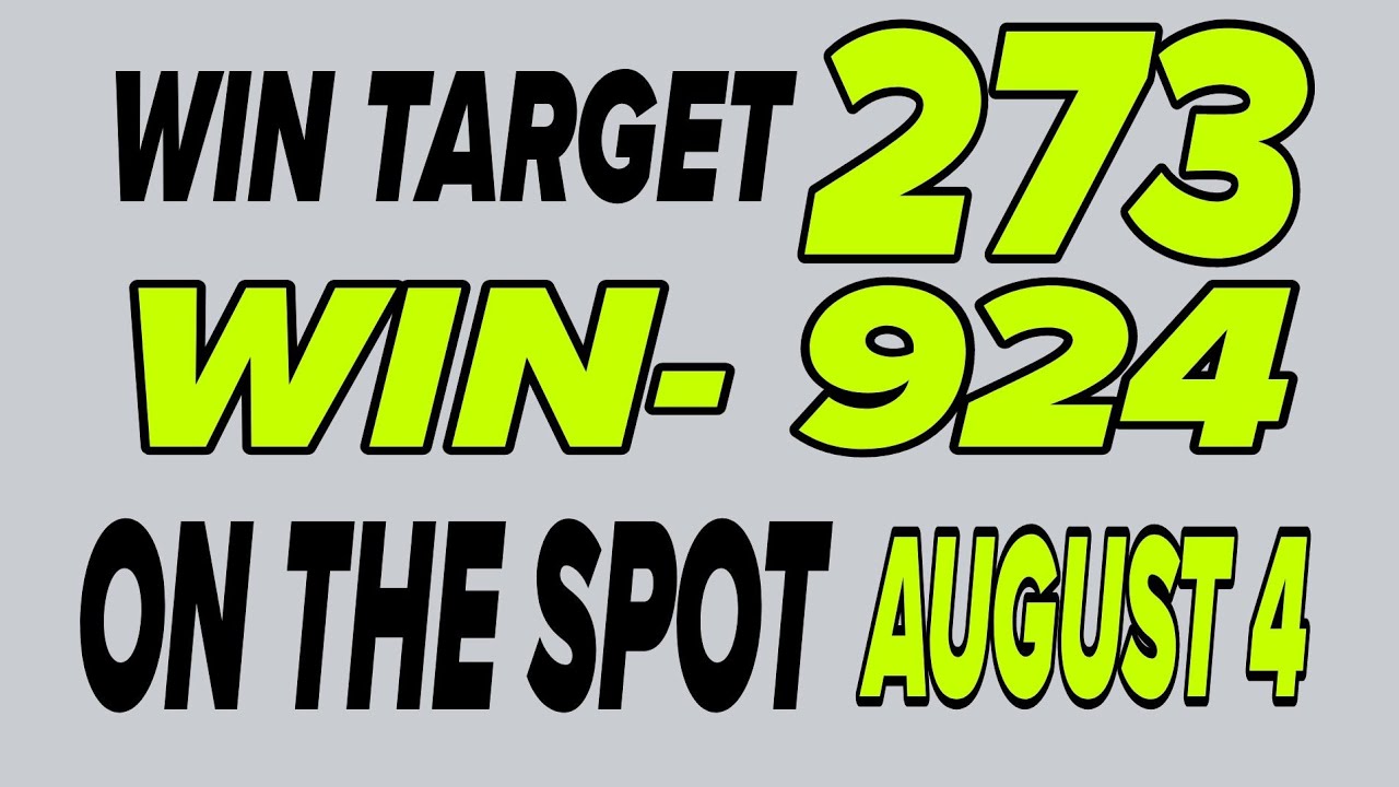 WIN TARGET 273 924|| ON THE SPOT AUGUST 4 2024 - YouTube