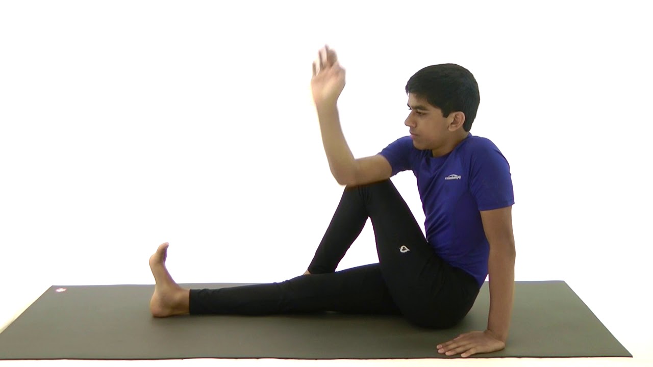 Meru Vakrasana (Spinal Twist)- Stage 1, 2, 3 & 4 - YouTube