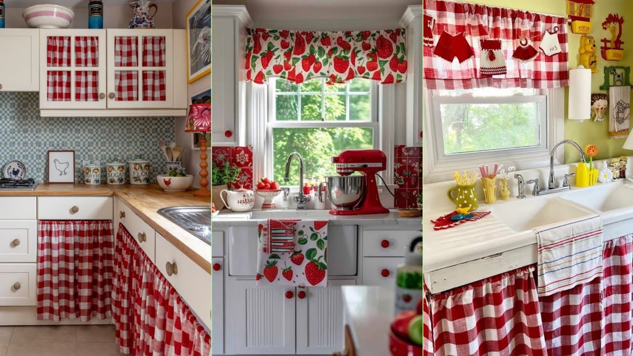 VINTAGE KITCHEN IDEAS FOR SMALL COTTAGE FARMHOUSE BLEND WITH Bold Red ...