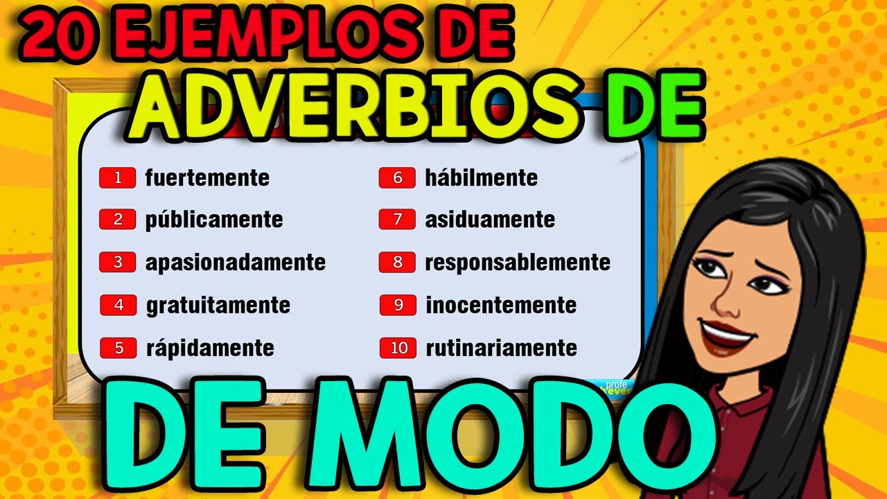 20 Ejemplos de ADVERBIOS de MODO I ADVERBIOS DE MODO - YouTube