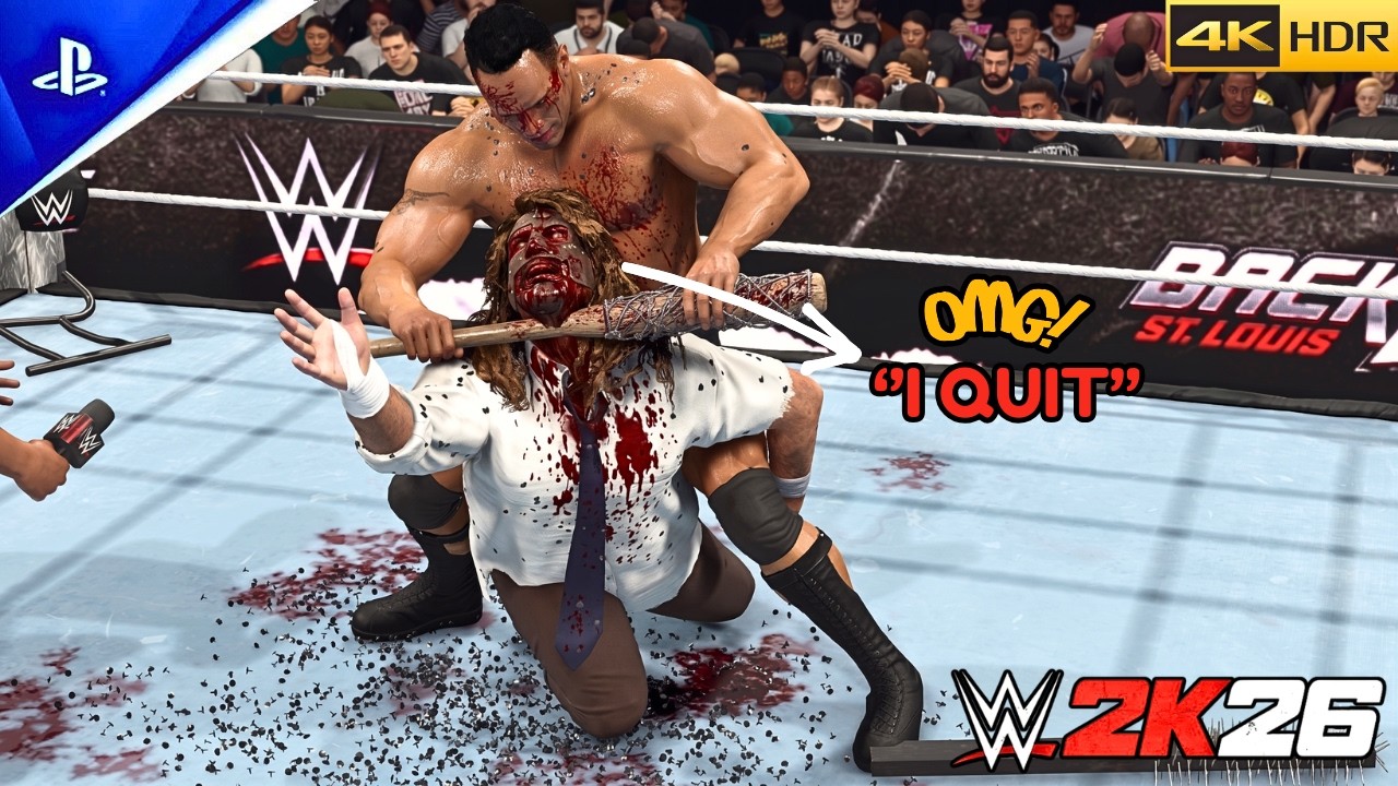 WWE 2K26 - The Rock vs. Mankind “I Quit” Match | PS5™ Pro [4K HDR ...