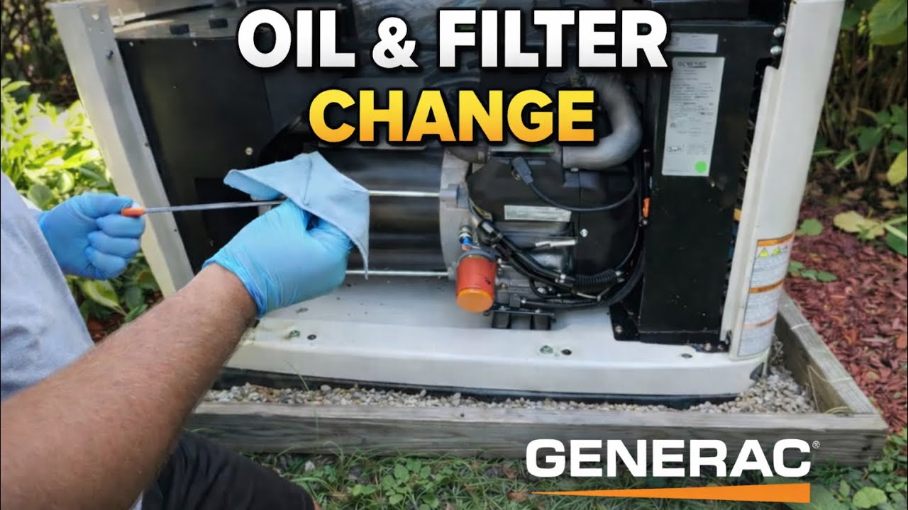 Generac Standby Whole Home Generator Oil and Filter Change: Maintenance ...