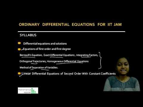 ODE INTRODUCTRY LECTURE FOR IIT-JAM 2025 | LOVELY MA’AM | #iitjam2025 #iitjam - YouTube