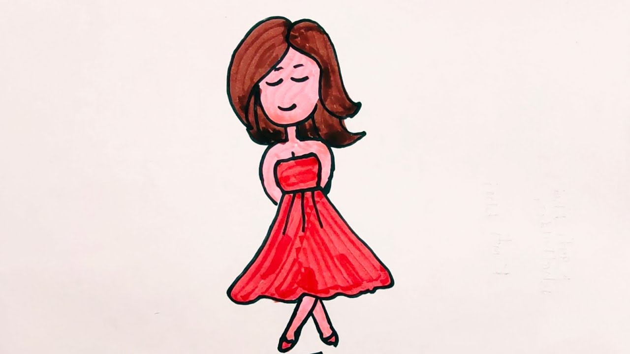 how to draw a doll step by step,and colouring,In this video. 🎎 - YouTube