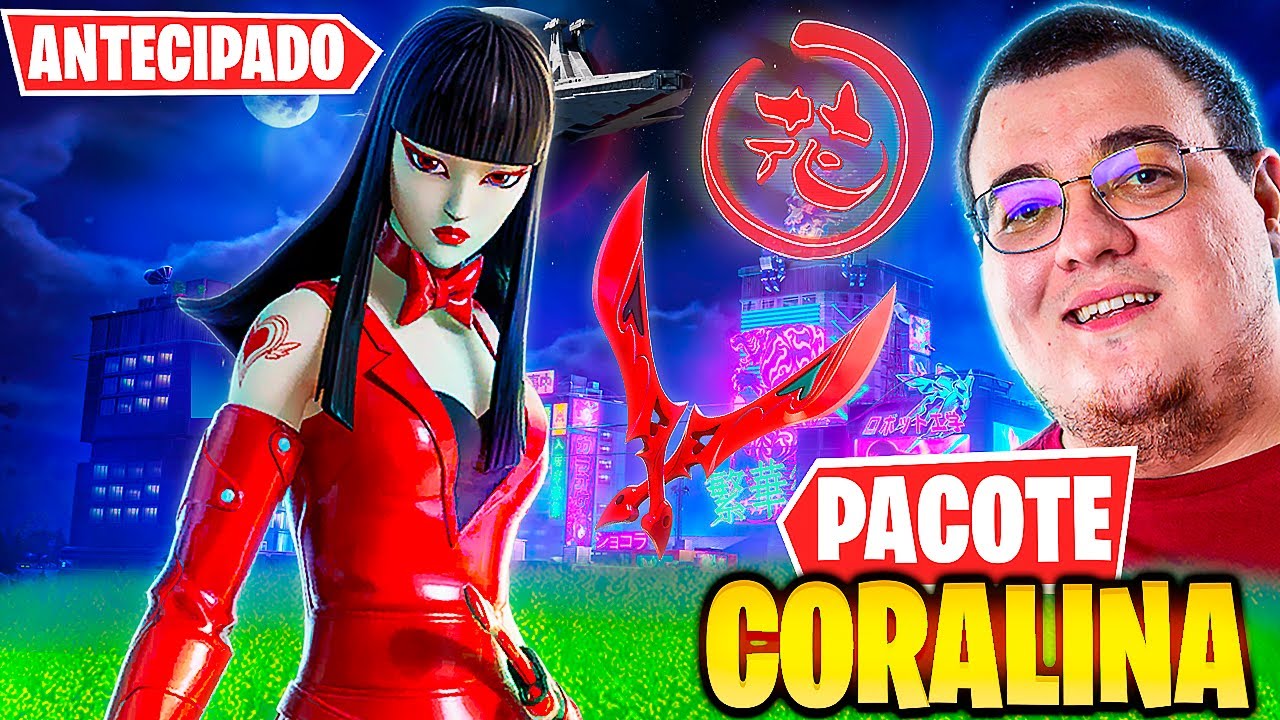 JOGUEI ANTES COM A NOVA SKIN CORALINA !!! FORTNITE TEMPORADA 2 CAPITULO ...