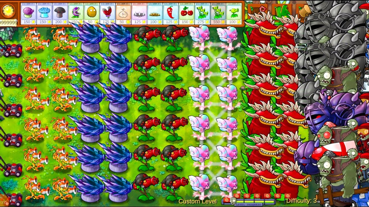 PVZ FUSION MOD | PHOENIX THREEPEATER+GATLING CHERRY+ULTIMATE FUME VS ...