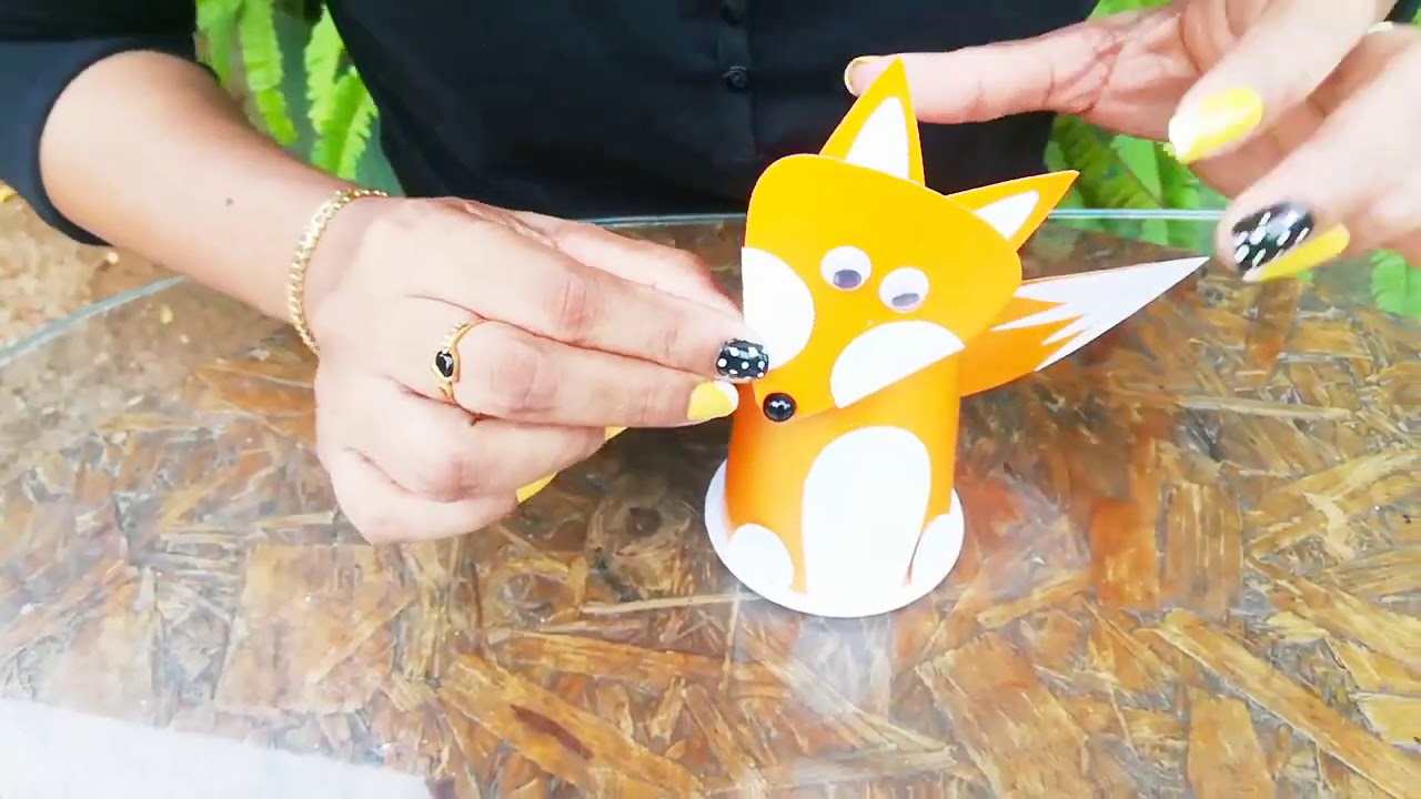Cute Paper Cups Fox & Cow Craft For Kids. - YouTube