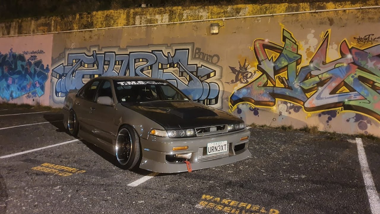 RB25 A31 ceffy manfield drift training/cone work day - YouTube