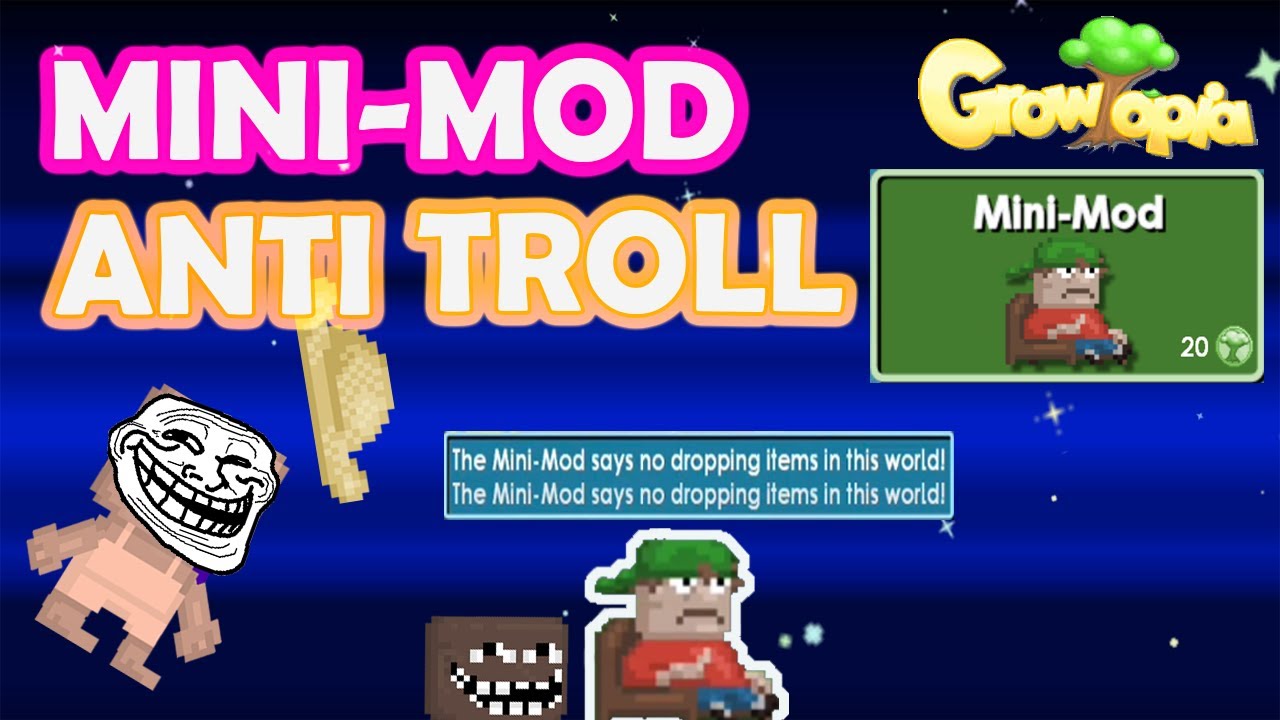 CARA AMANKAN WORLD PAKE MINI-MOD DARI TROLL!! - GROWTOPIA - YouTube