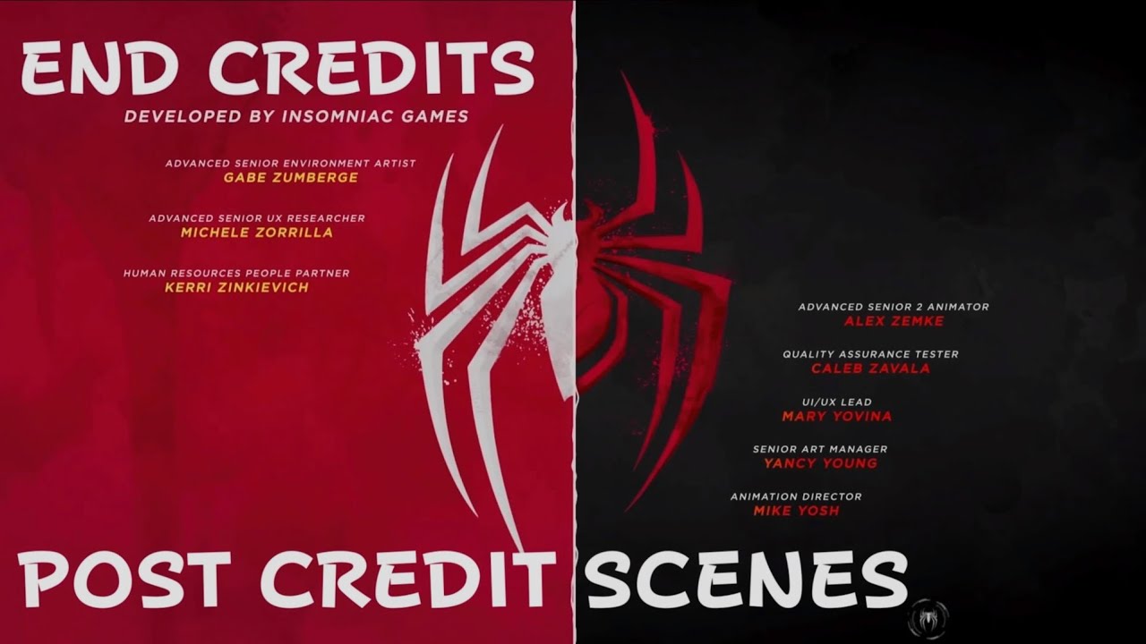 MARVEL'S SPIDER-MAN 2 END CREDITS/POST CREDITS SCENE'S! - YouTube