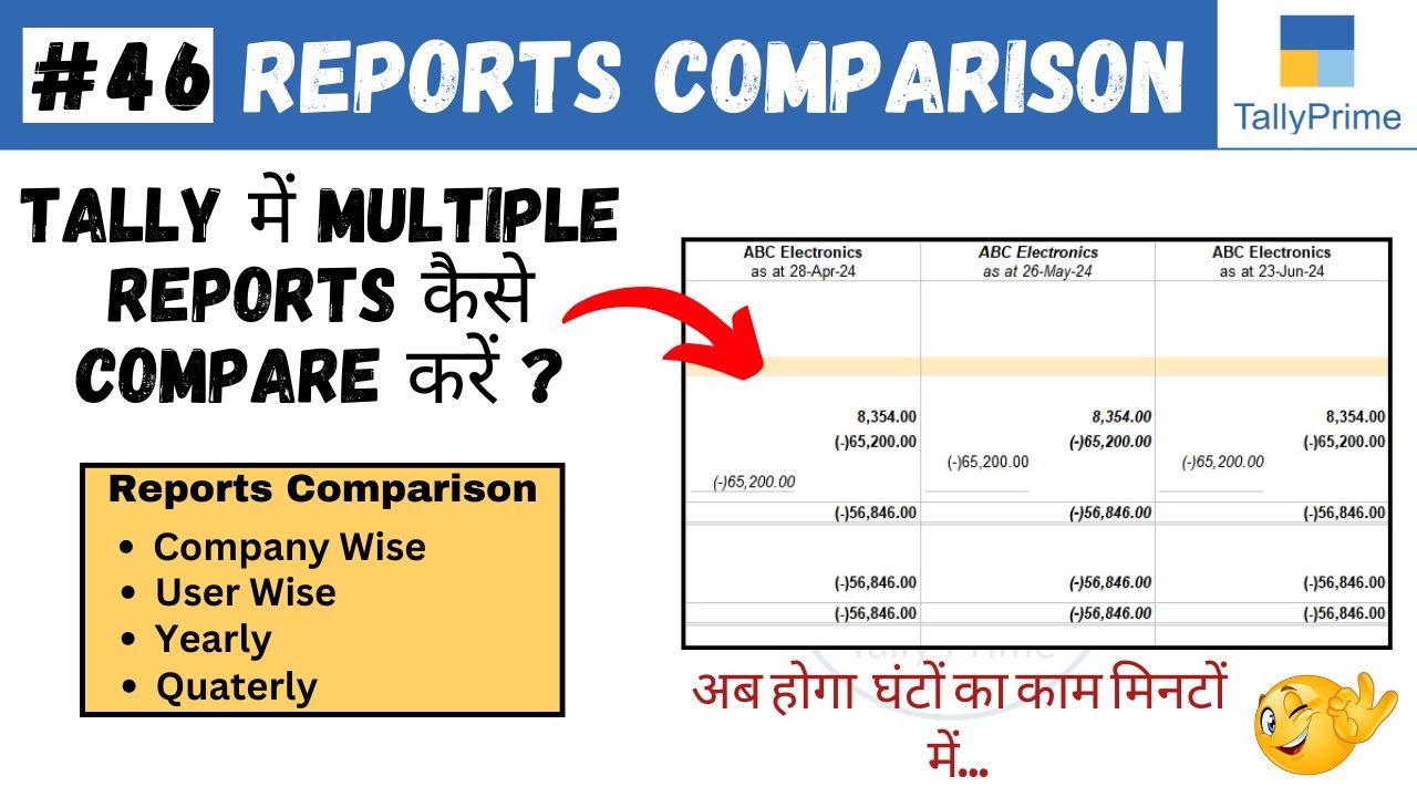 #46 Tally Prime | Data Analysis in Tally Prime | How to Compare ...