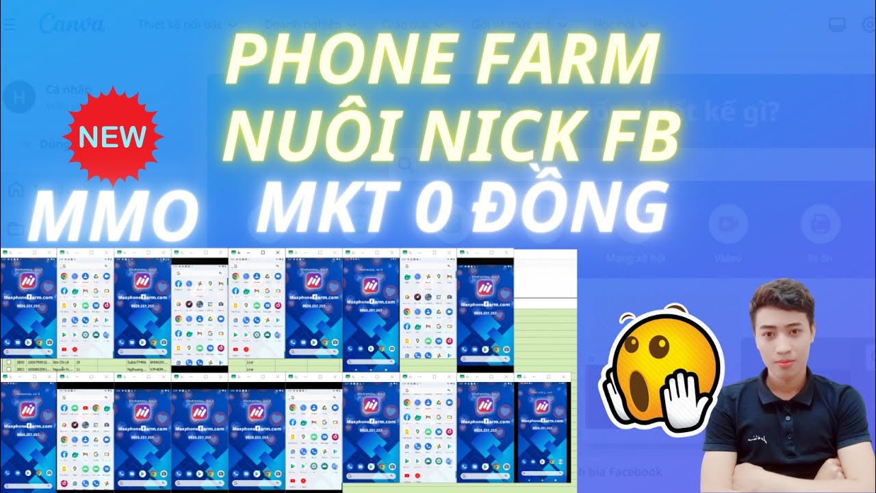 Phone farm nuôi nick FB - YouTube