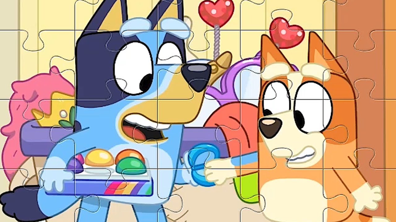 Puzzle Bluey 🟠 Colorear Bingo en Bluey 🔵 Puzzles Para Niños - YouTube